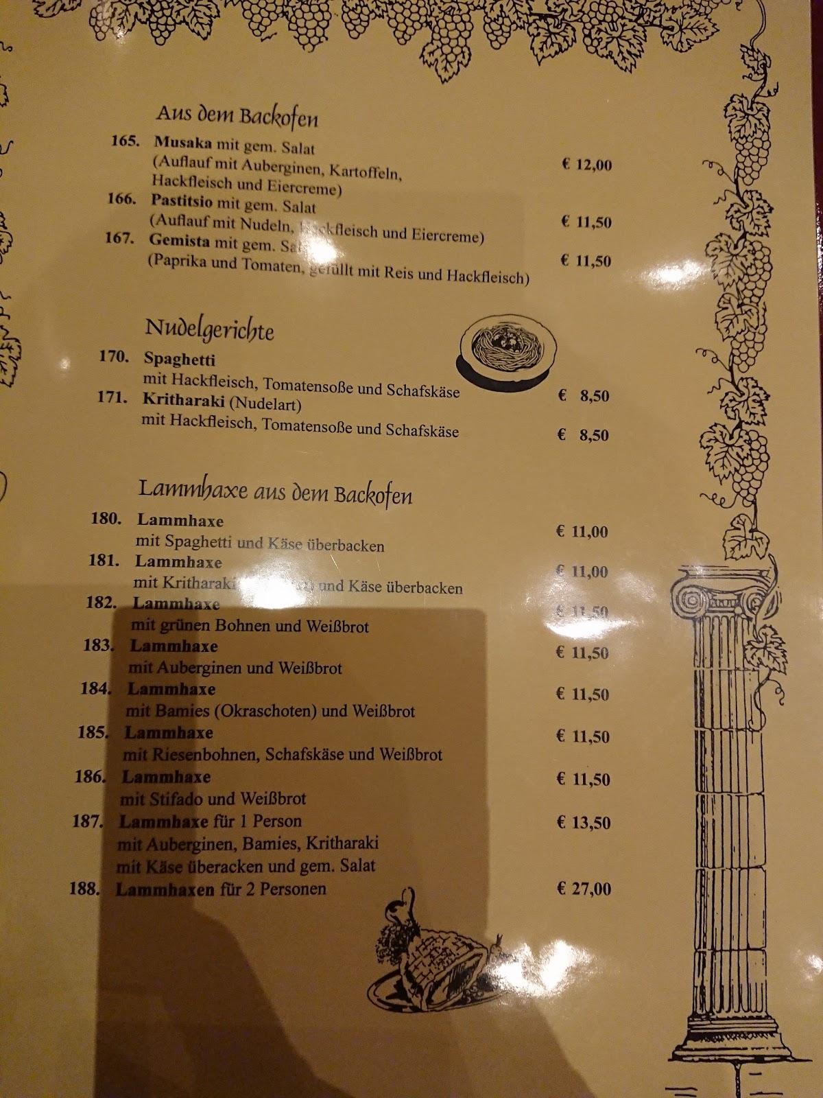 Speisekarte von Delphi Restaurant, Hof