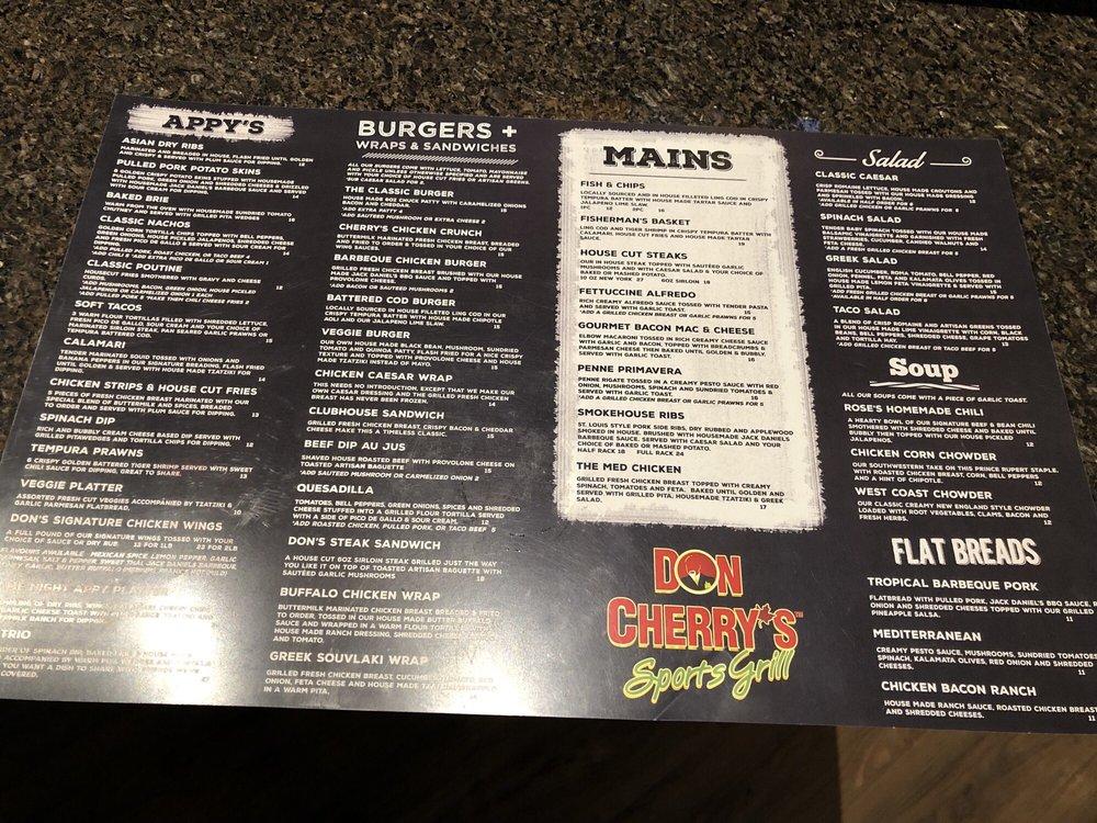 Menu at Chances Grill PR pub & bar, Prince Rupert