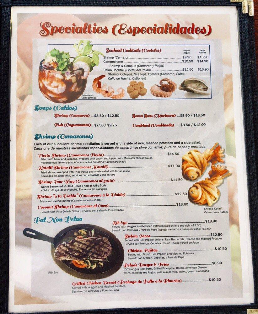 Menu at El Camaron Pelao restaurant, Anthony