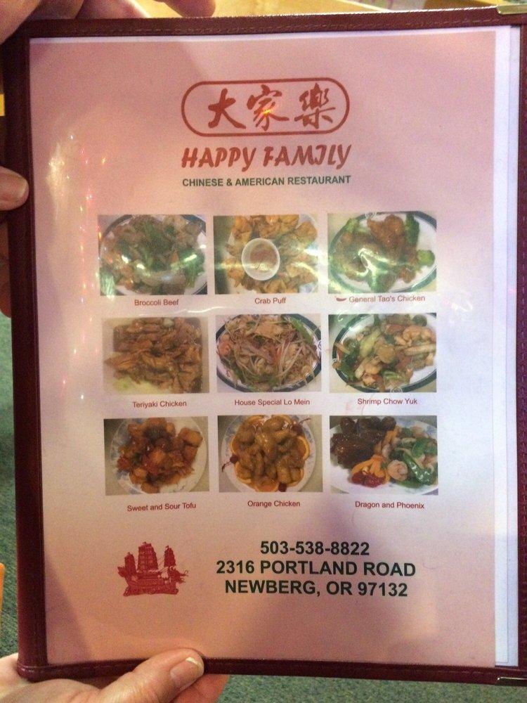 Menu at Happy Family Chinese & American Restaurant, Newberg