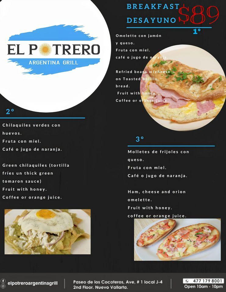 Menu at EL POTRERO COCKTAIL ROOM pub & bar, Puerto Vallarta, Pipila 117