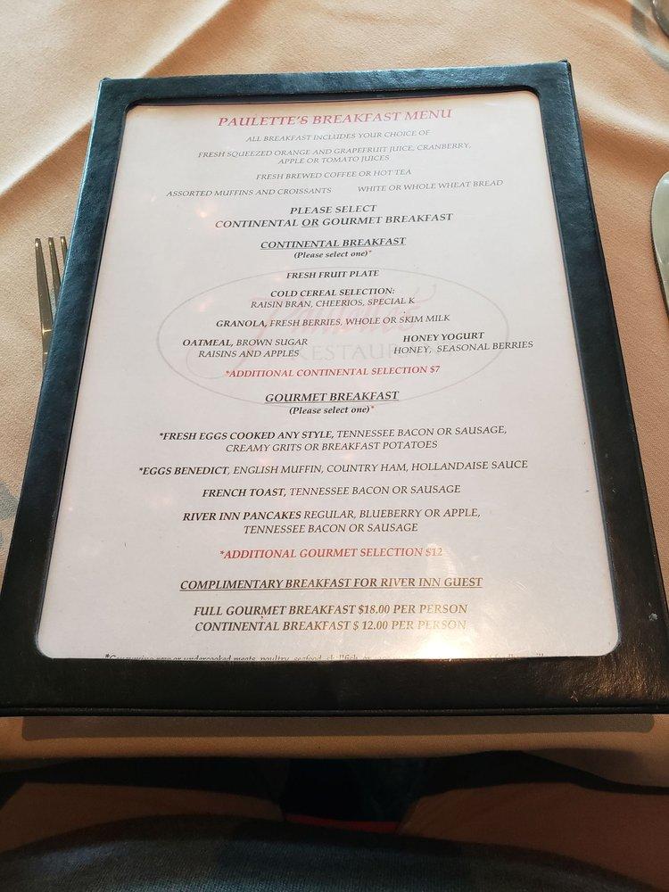 Menu at Paulette's Restaurant, Memphis, 50 Harbor Town Square