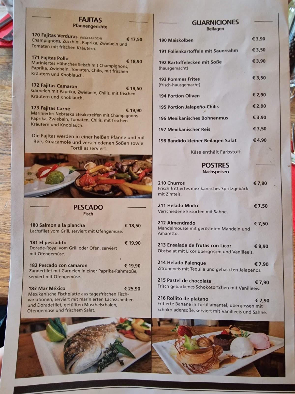 Speisekarte von Restaurant Pssst Bandido - Restaurante Mexicano ...