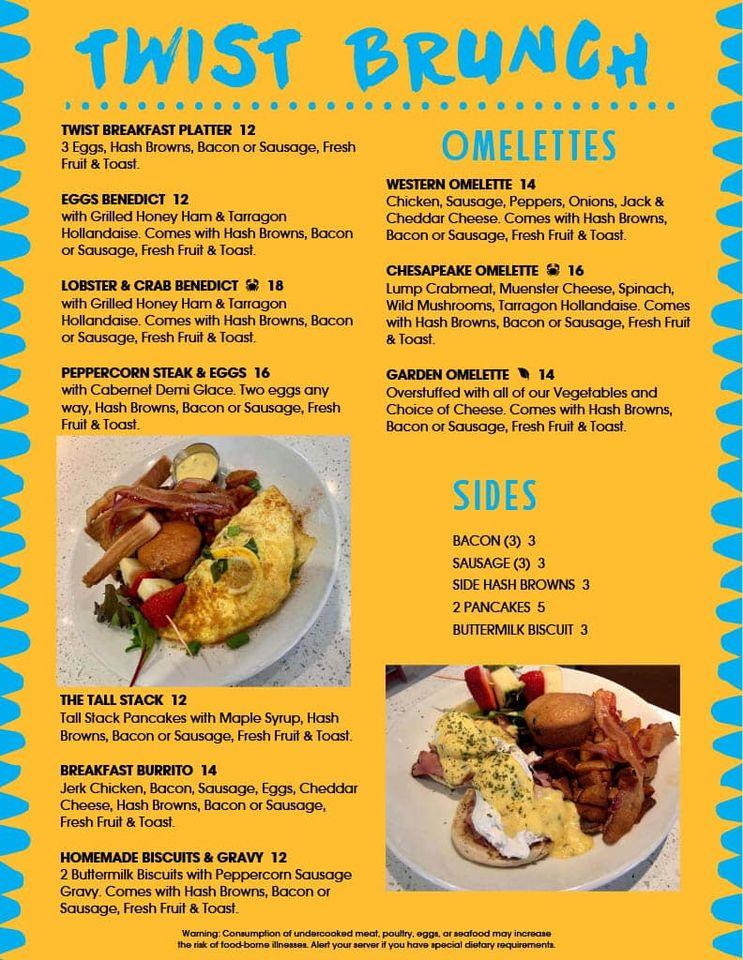 Menu at Twist Martini & Associates pub & bar, Virginia Beach, Commerce St