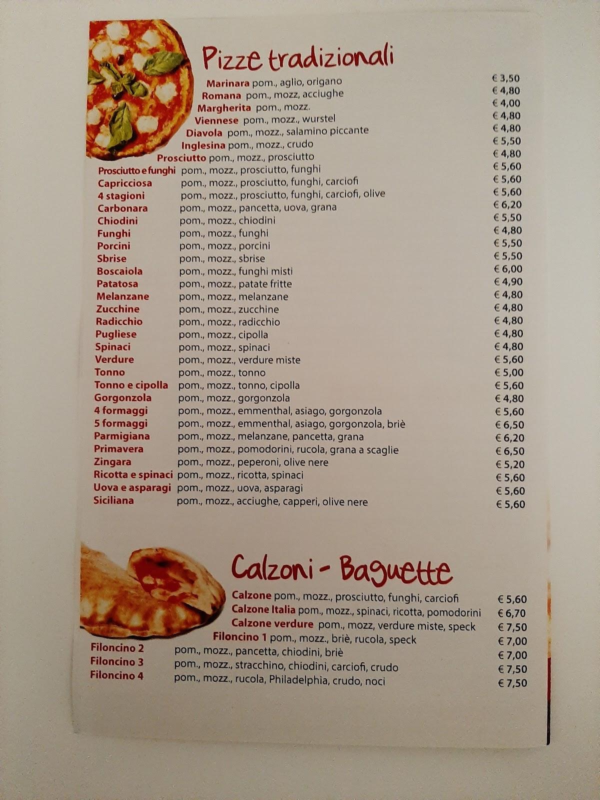 Menu da Pizzeria Mediterranea, Sant'Angelo di Piove di Sacco