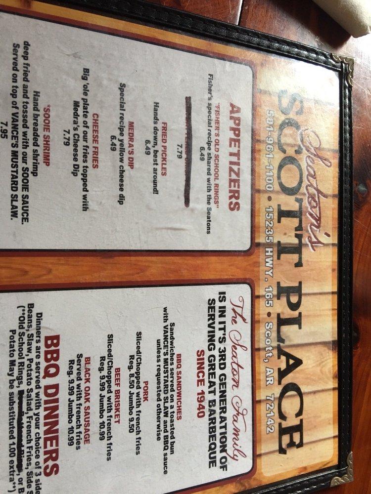 Menu at Scott Station BBQ, Scott