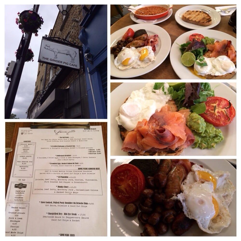 Menu at The Ginger Pig Café restaurant, London