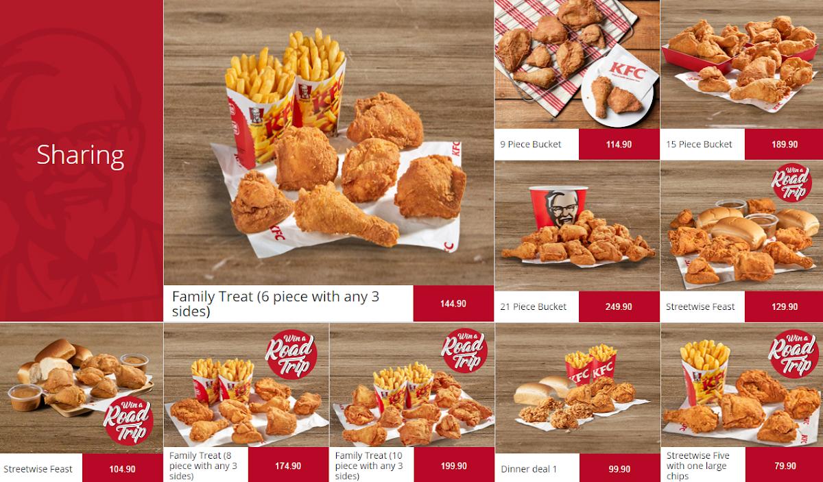 Menu at KFC Port Alfred restaurant, Port Alfred