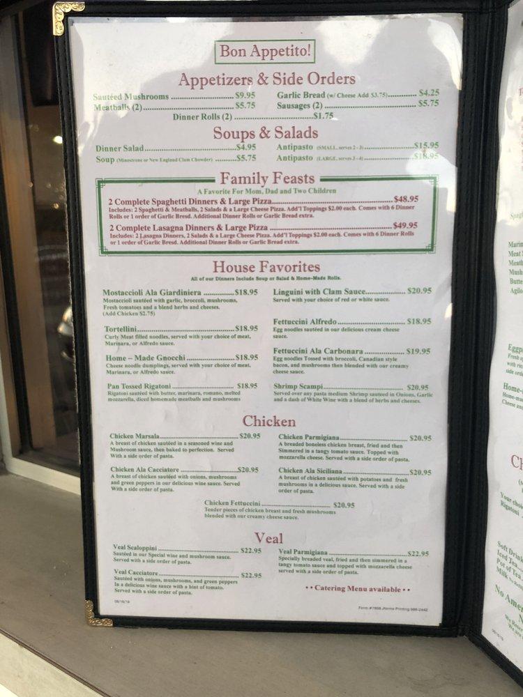 Menu at Little Tony's Italian Restaurant, Oxnard
