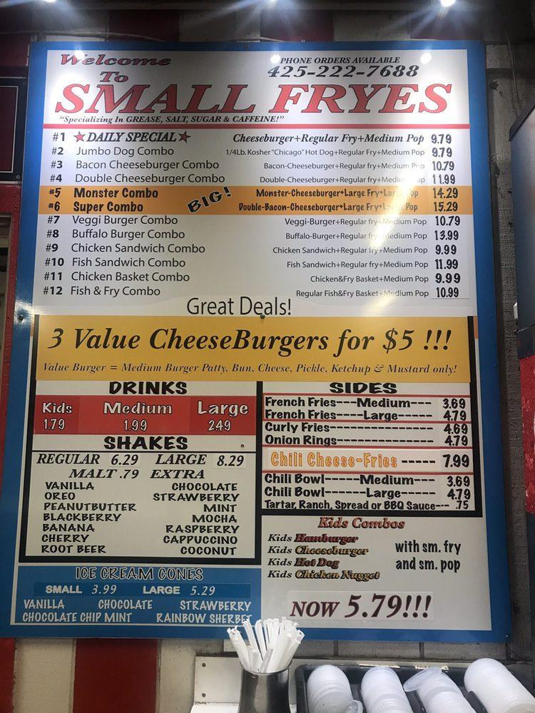 Menu at Small Fryes restaurant, Fall City, Preston-Fall City Rd SE