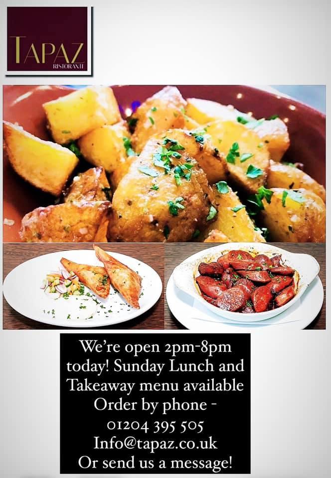 Menu at Tapaz Restaurant & Bar, Bolton