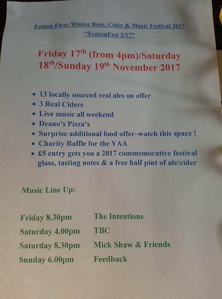 Menu at Fenton Flyer pub & bar, Church Fenton, Main St