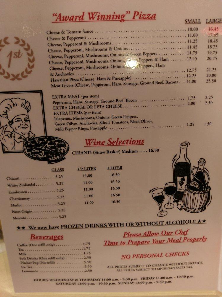 Menu at Loui's Pizza pizzeria, Hazel Park