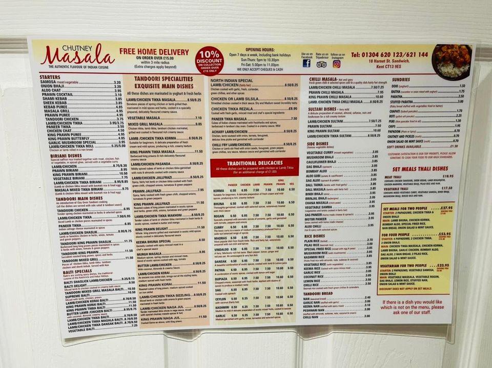 Menu at Chutney Masala fast food, Sandwich