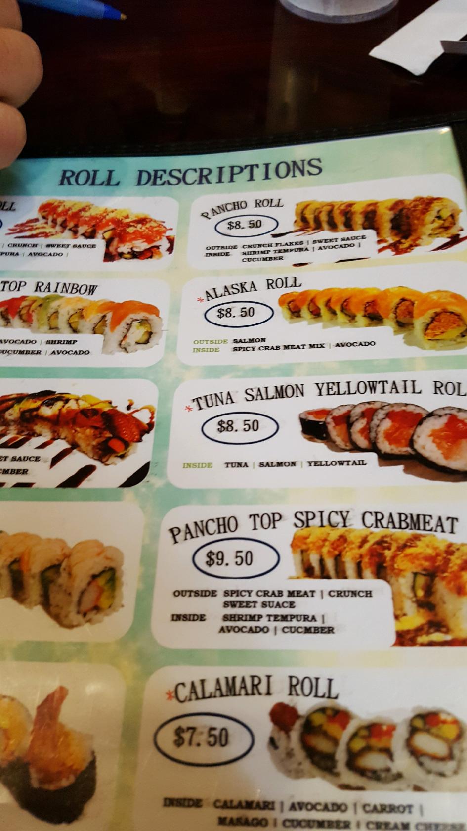 Menu at Mido Sushi restaurant, Chandler, W Ray Rd