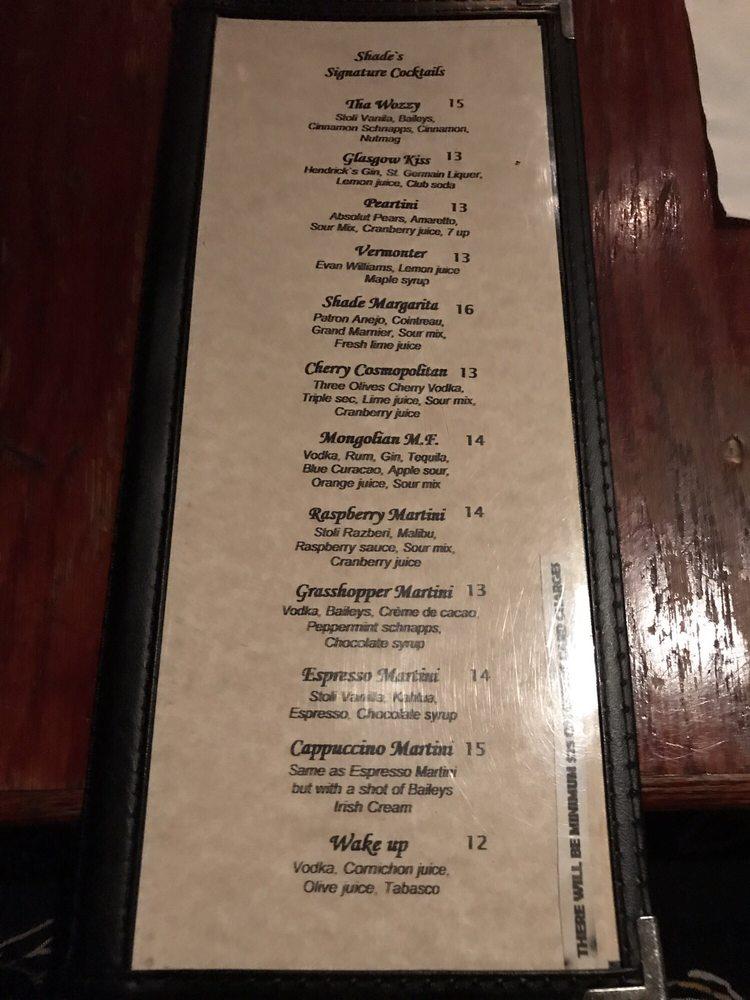 Menu at SHADE BAR Crepes, New York City