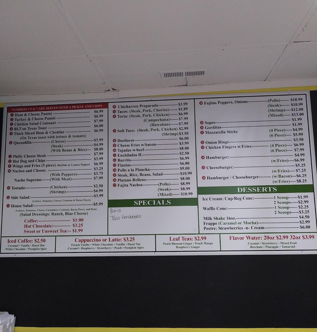 Menu at THE HIDEOUT COFFEE SHOP restaurant, Fort Payne