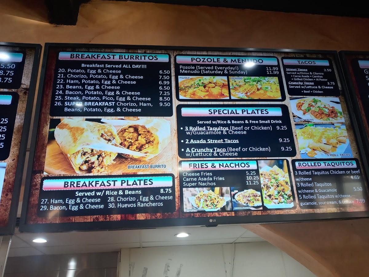 Menu at Taco Exxpress #3 fast food, Rocklin