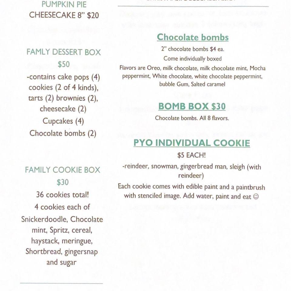 Menu at Triple L Cakes desserts, Edmonton