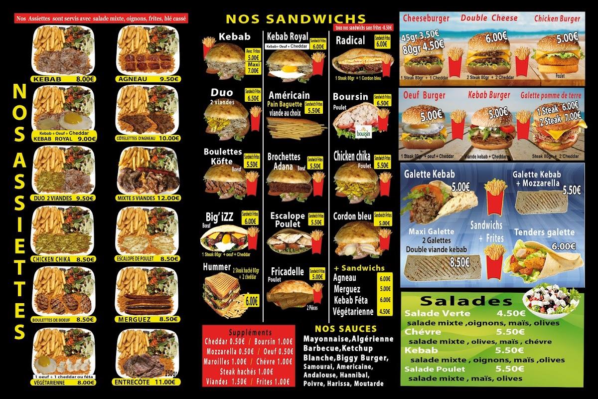Menu at Grill Anatolie restaurant, Tergnier