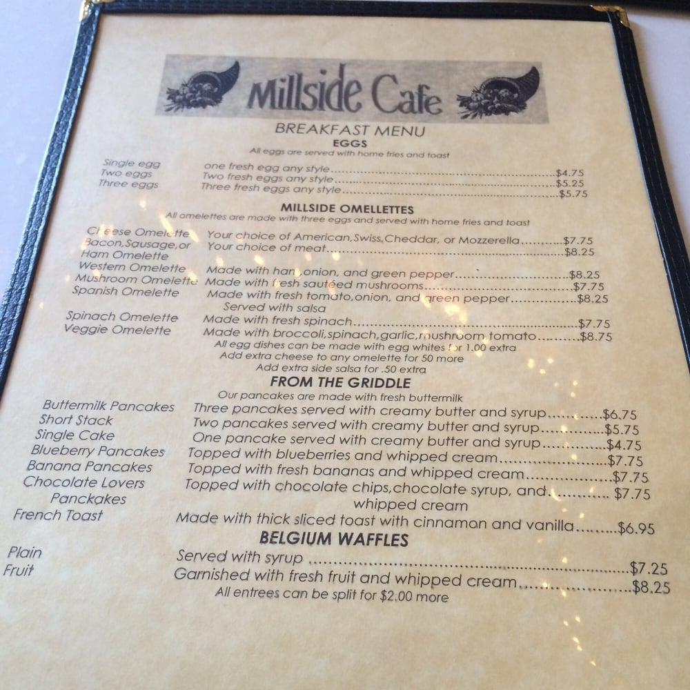 Menu at Millside Cafe, Lafayette Township