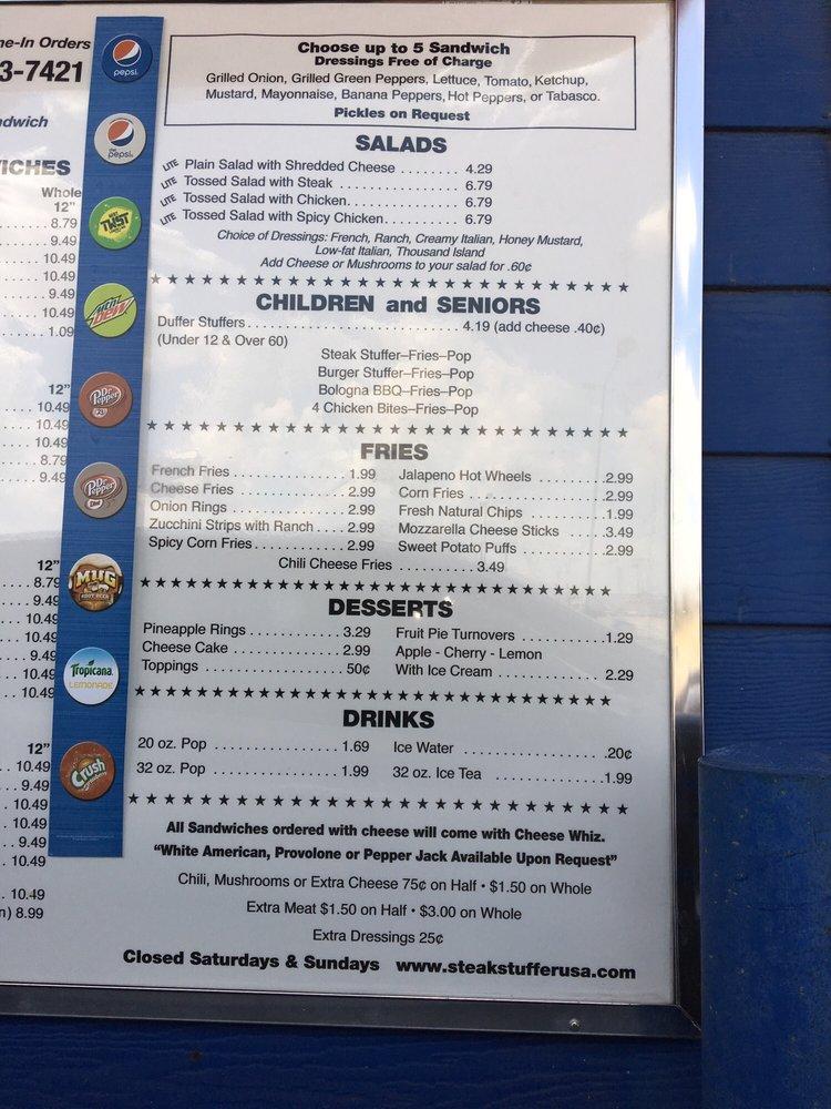 Menu at Steak Stuffers USA fast food, Tulsa, E 51st St