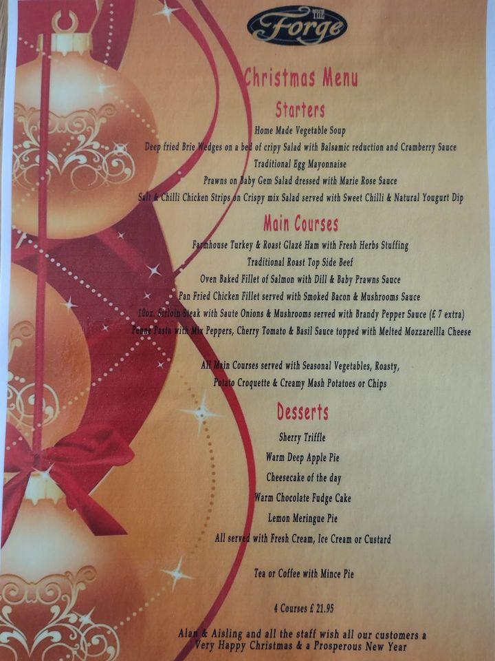Menu at The Forge fast food, Belleek