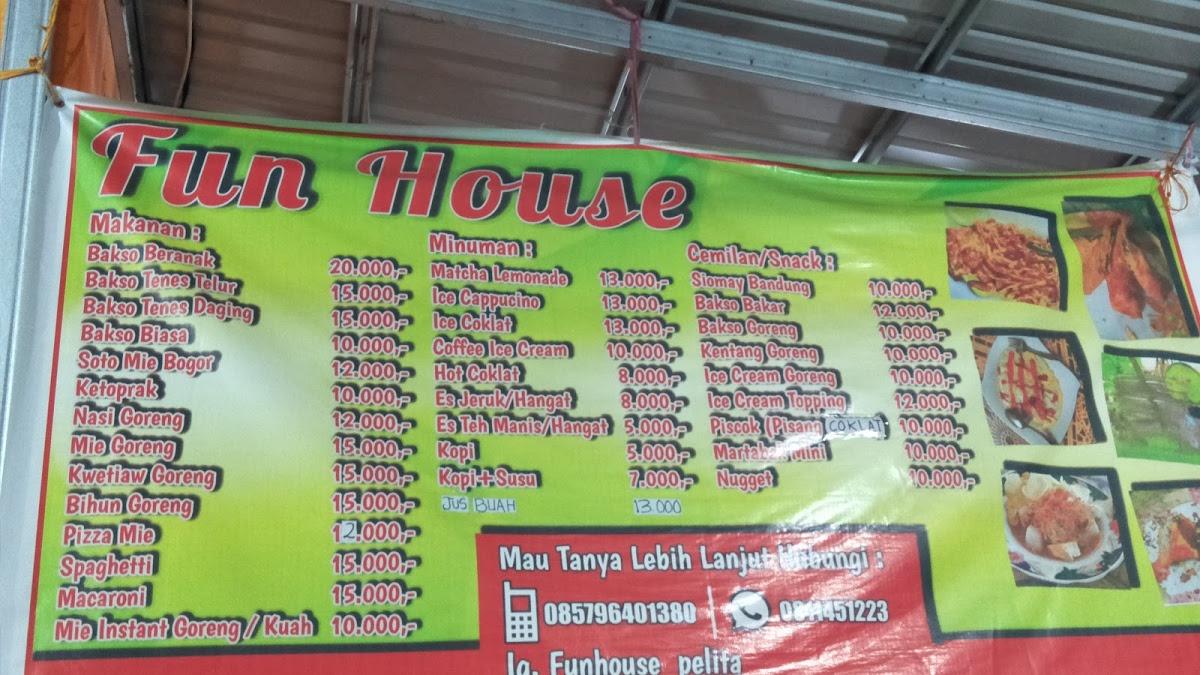 Menu at Fun House Pelita restaurant, Luwuk