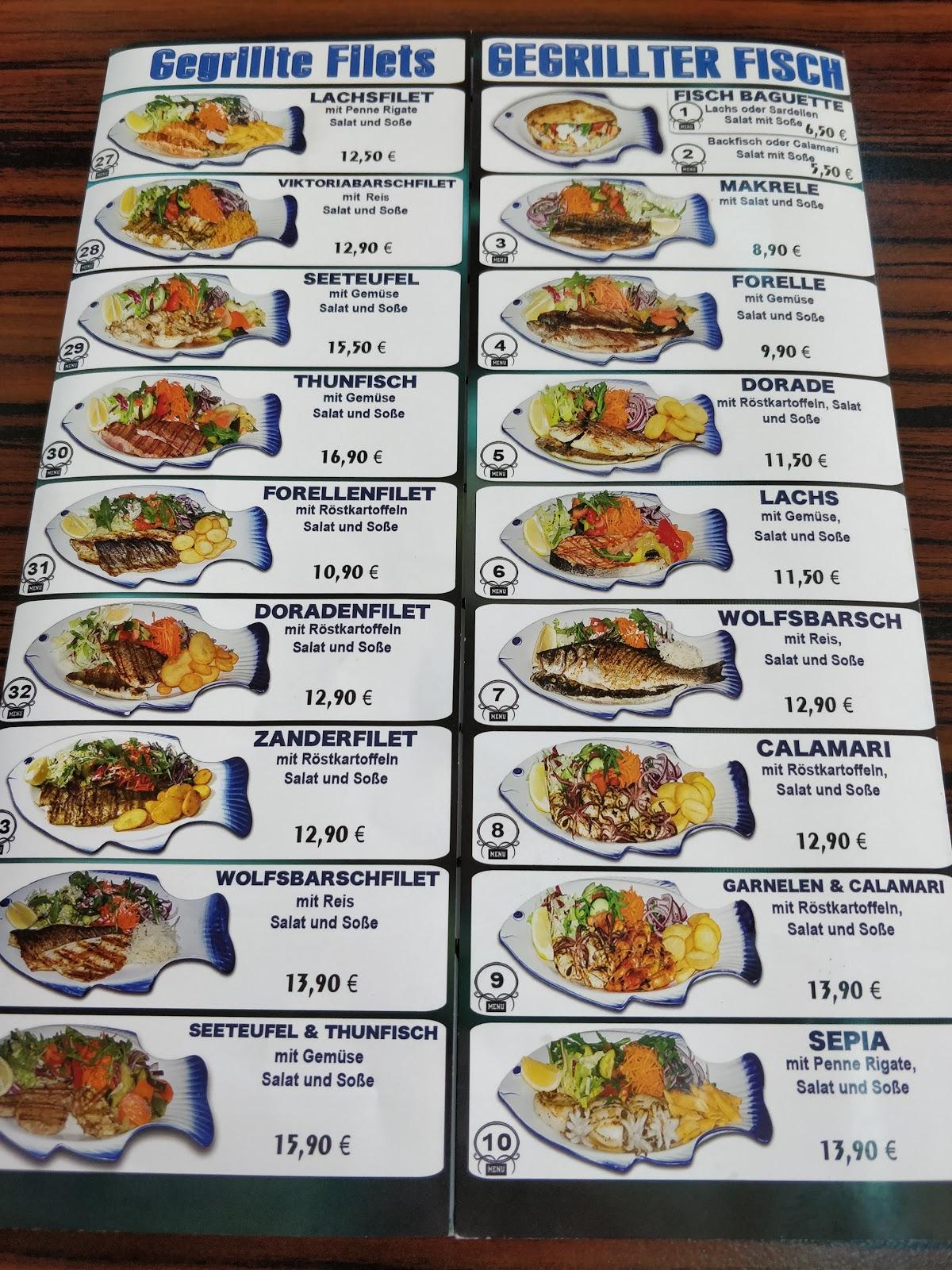 Speisekarte von Mare Azzurro restaurant, Frankfurt am Main