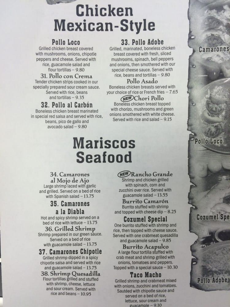 Menu at Rodeo Mexican Restaurant, Dothan, Montgomery Hwy
