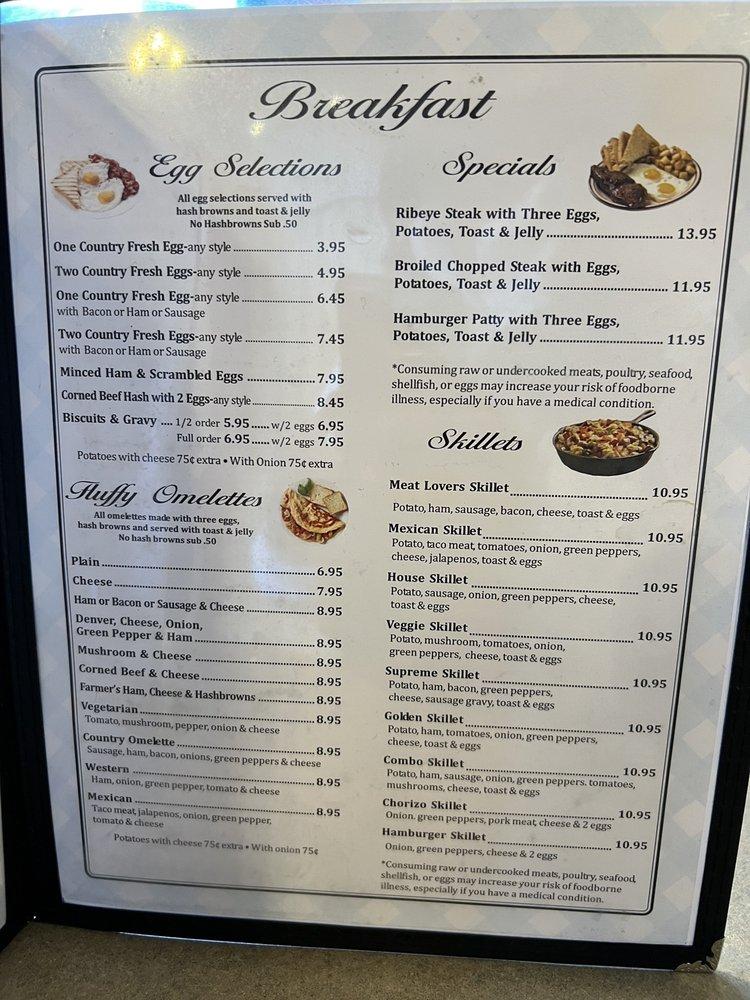 Menu at Sunshine Restaurant, Savanna