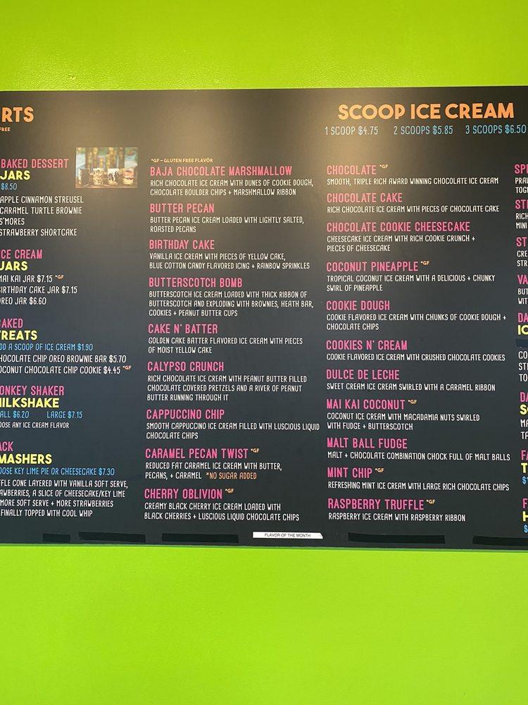 Menu at The Fat Donkey desserts, Sarasota