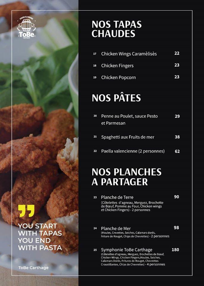 Menu at The Phoenix Club - Karthago, Carthage