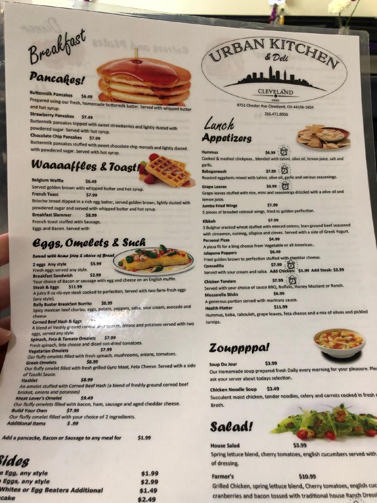 Menu at Urban Kitchen & Deli restaurant, Cleveland