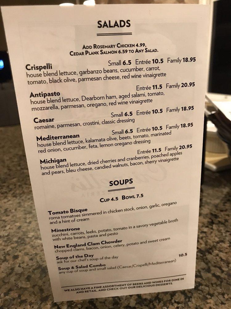 Menu at Crispelli's Bakery & Pizzeria - Clarkston, Clarkston