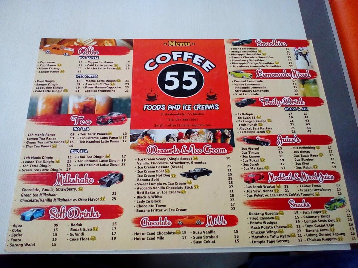 Carta del café COFFEE 55, Medan