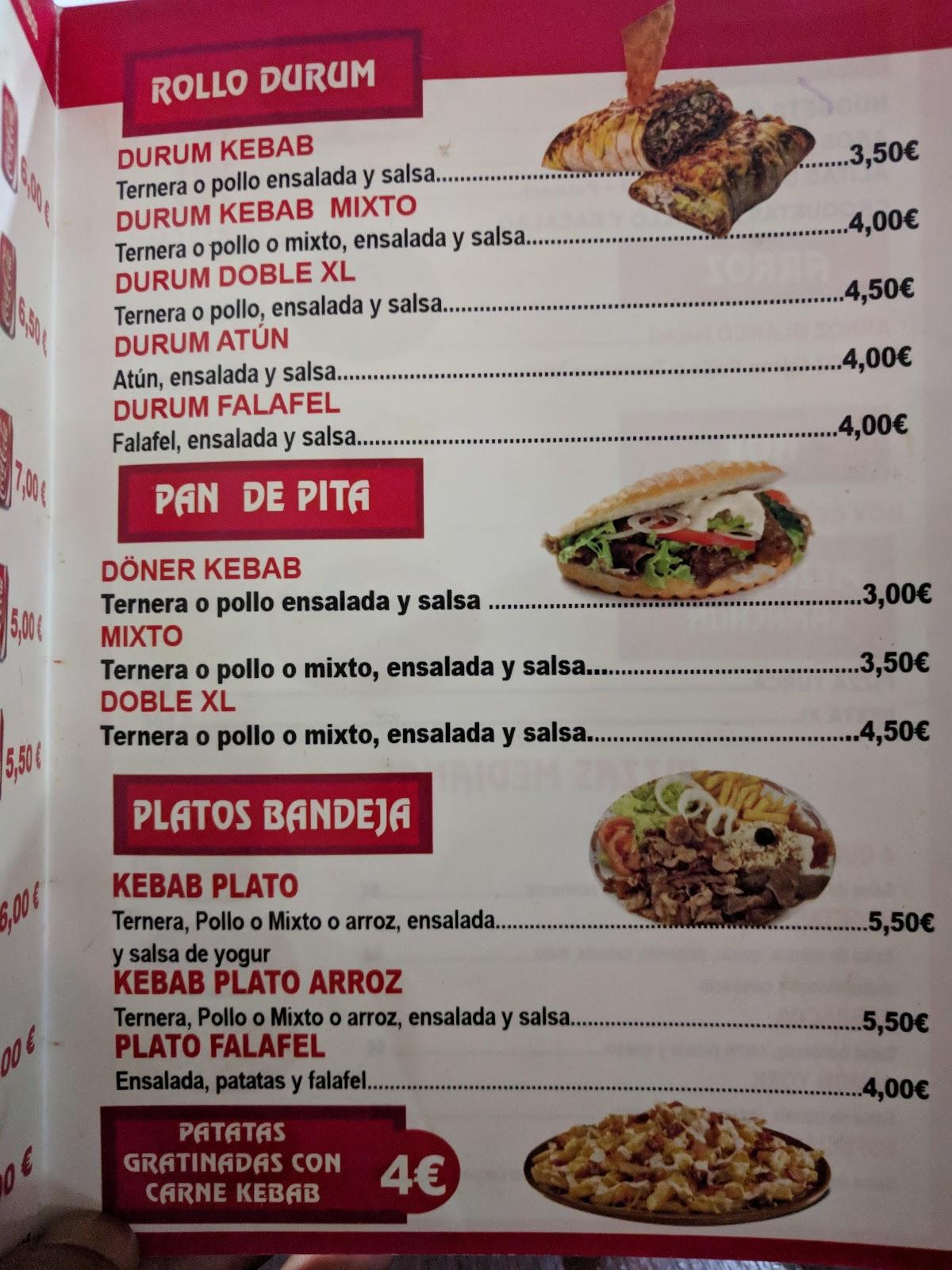 Menu at New york doner kebab el palmar, Murcia, Av. de Burgos