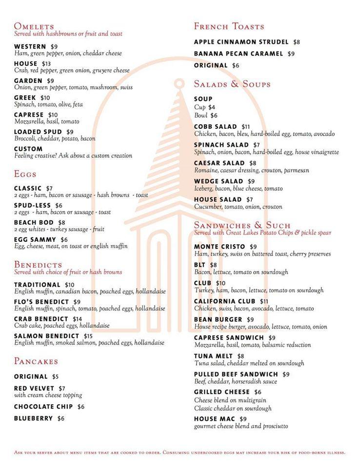 Menu at Red Spire Brunch House restaurant, Traverse City