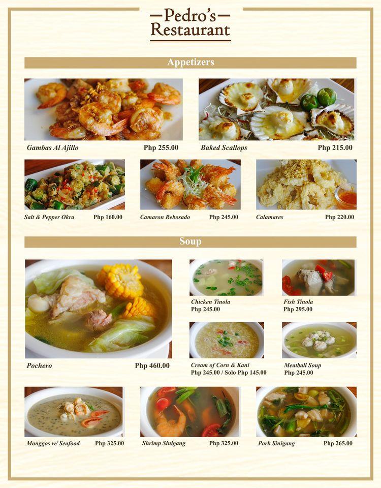 Menu at Citi Park Hotel, Cebu City