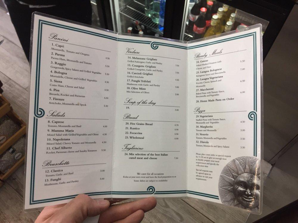Menu at Mari restaurant, London, 1a Eyot Gardens