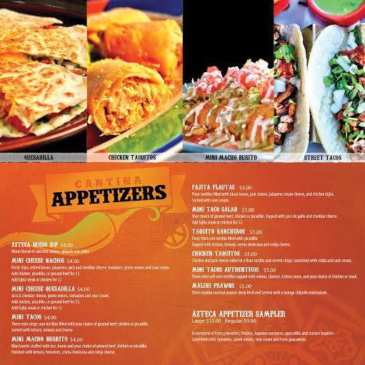 Menu at Azteca Silverdale Mexican Restaurant, Silverdale