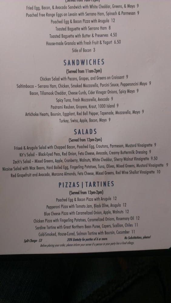 Menu at Blue Dog Bakery & Cafe, Louisville