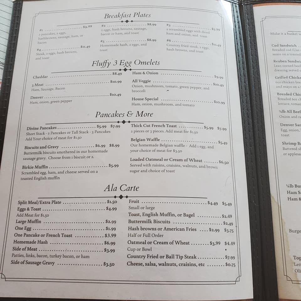 Menu at Cable Cafe, Cable