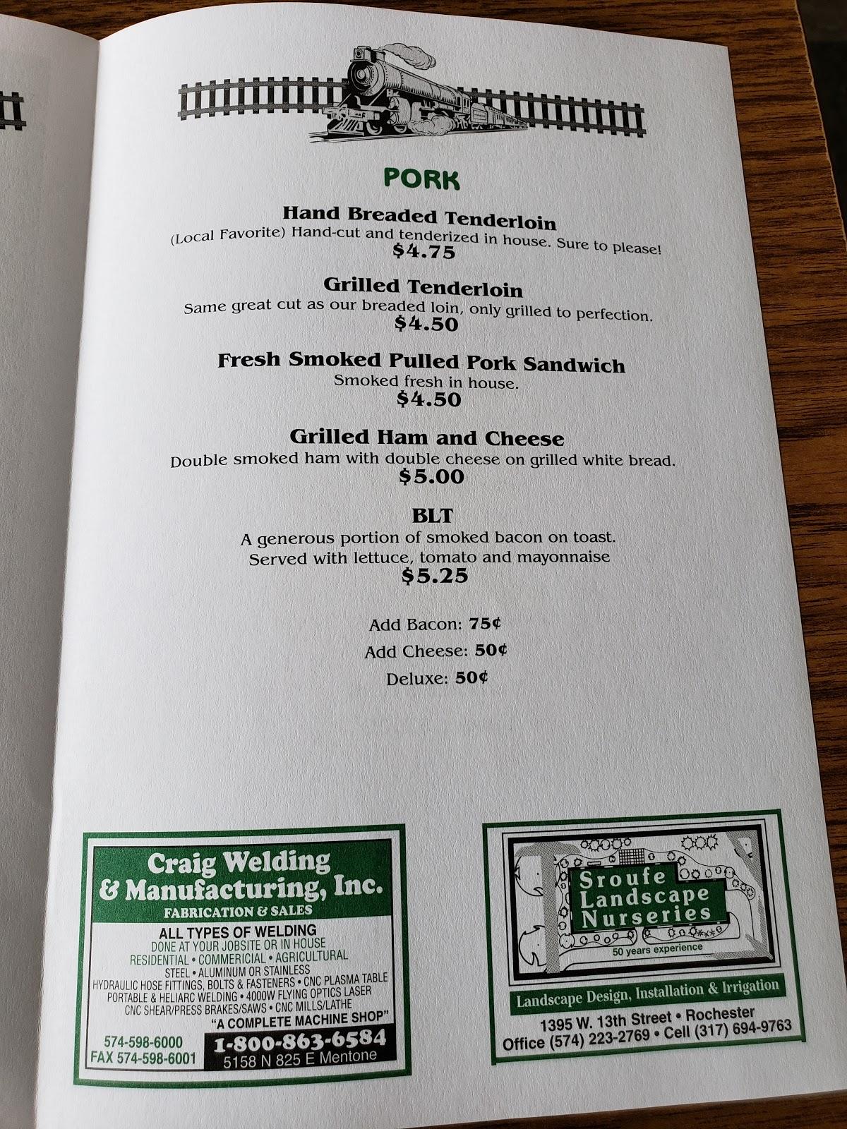 Menu at Jonesy's Junction restaurant, Akron
