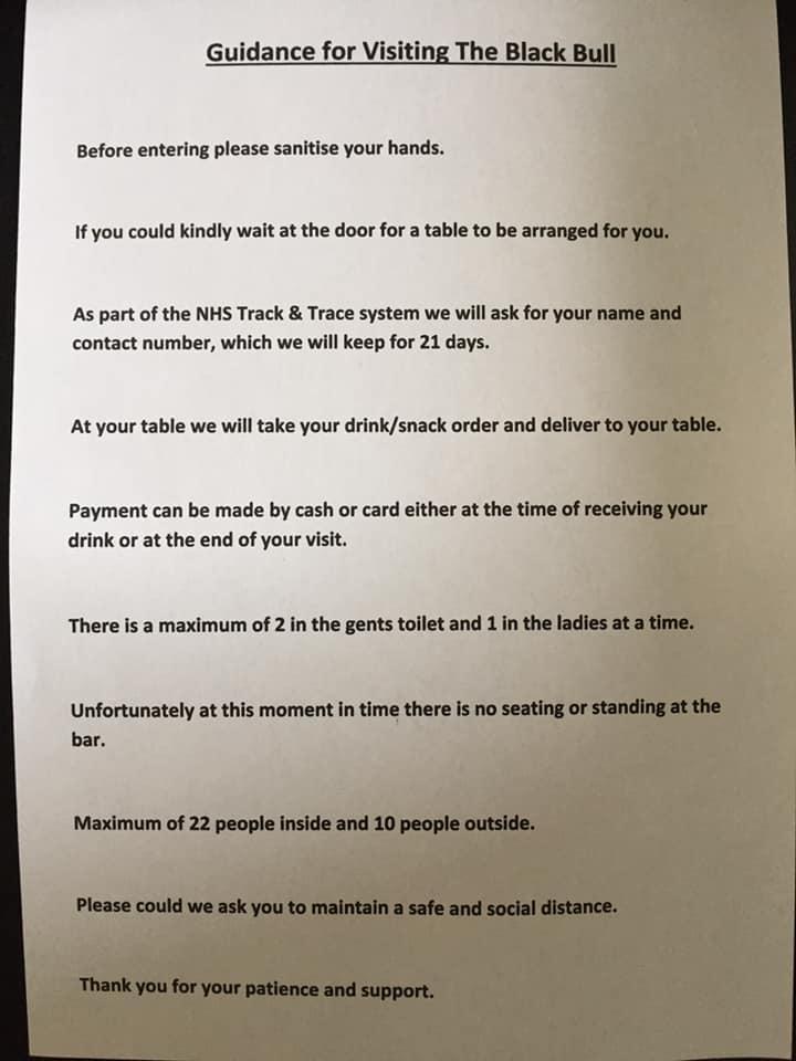 Menu at The Black Bull pub & bar, Melsonby
