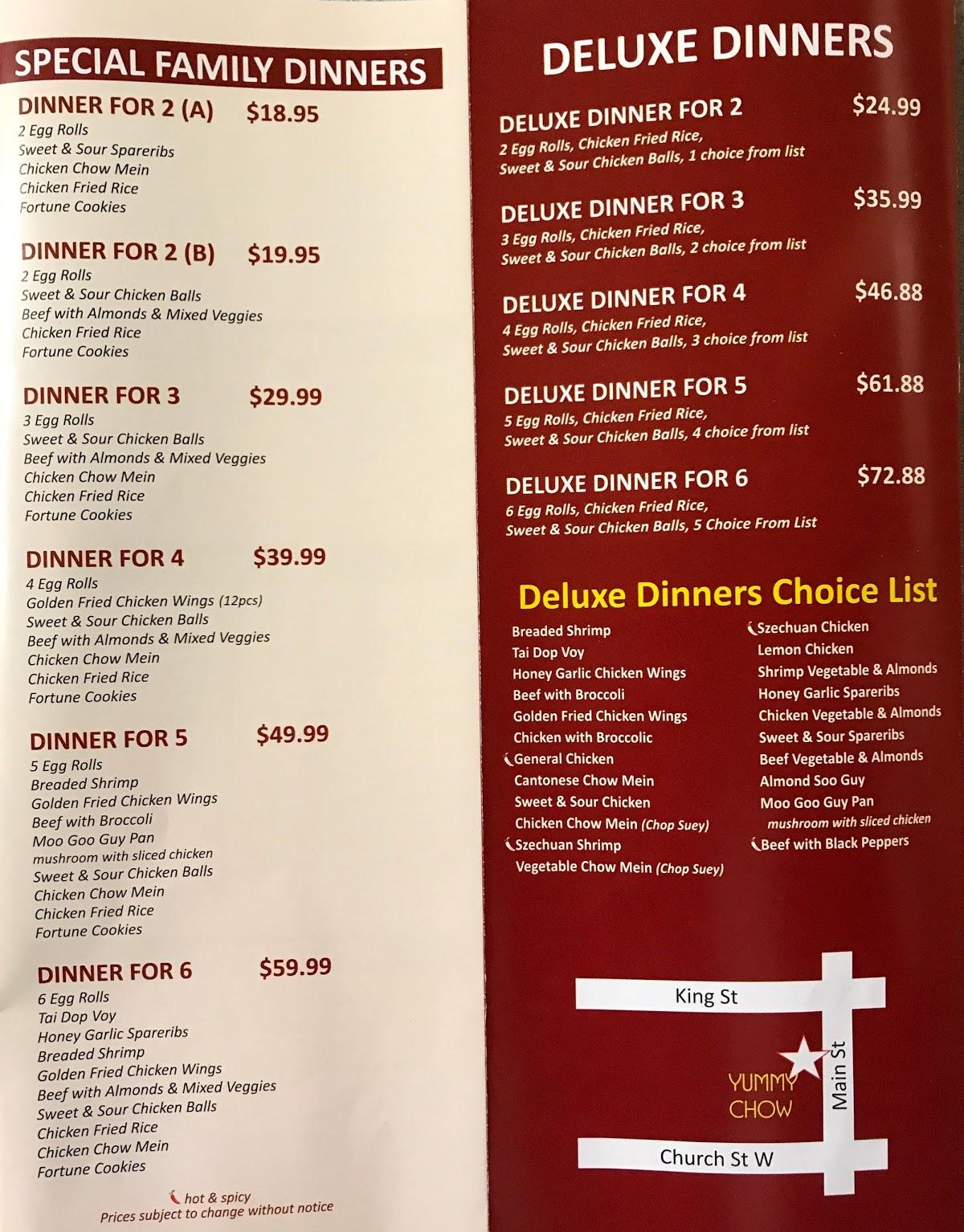 Menu at Yummy Chow Chinese Restaurant, Delhi