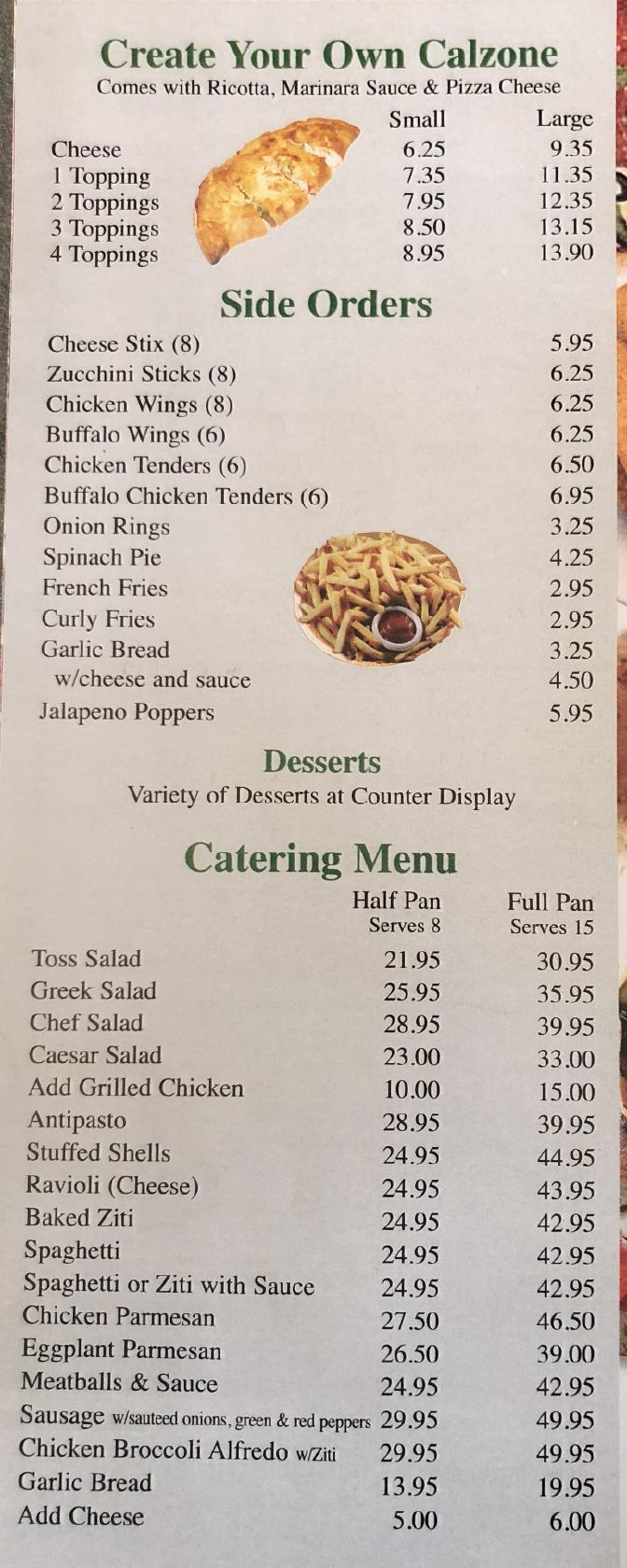 Menu at Athens Pizza pizzeria, Leominster