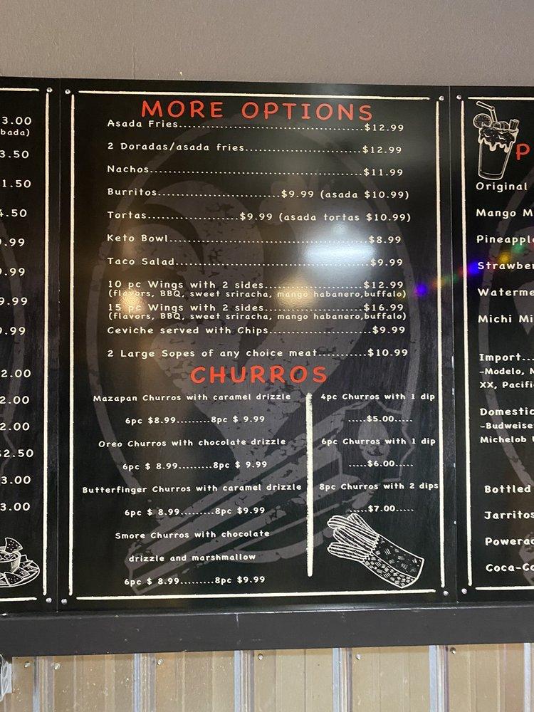 Menu at Javi’s Chicken And Churros restaurant, Grandview