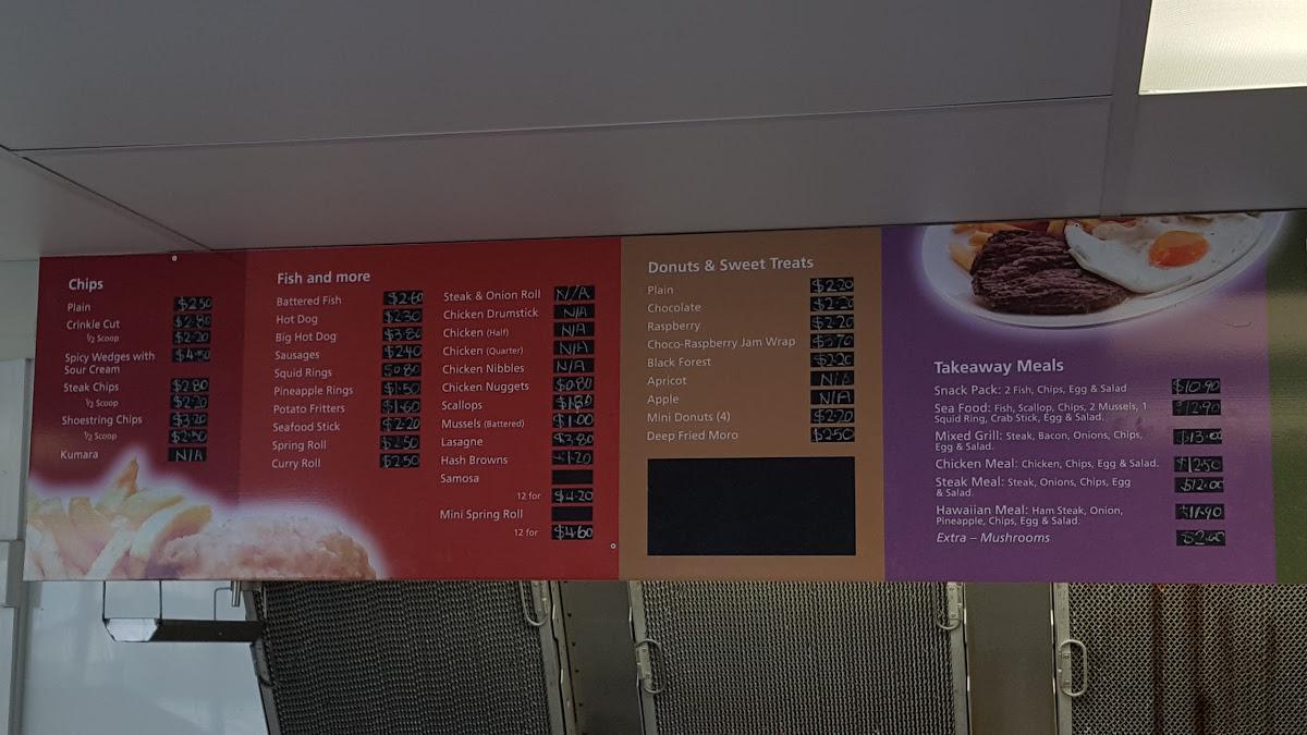 Menu at Lilybrook Burger Bar, Rangiora