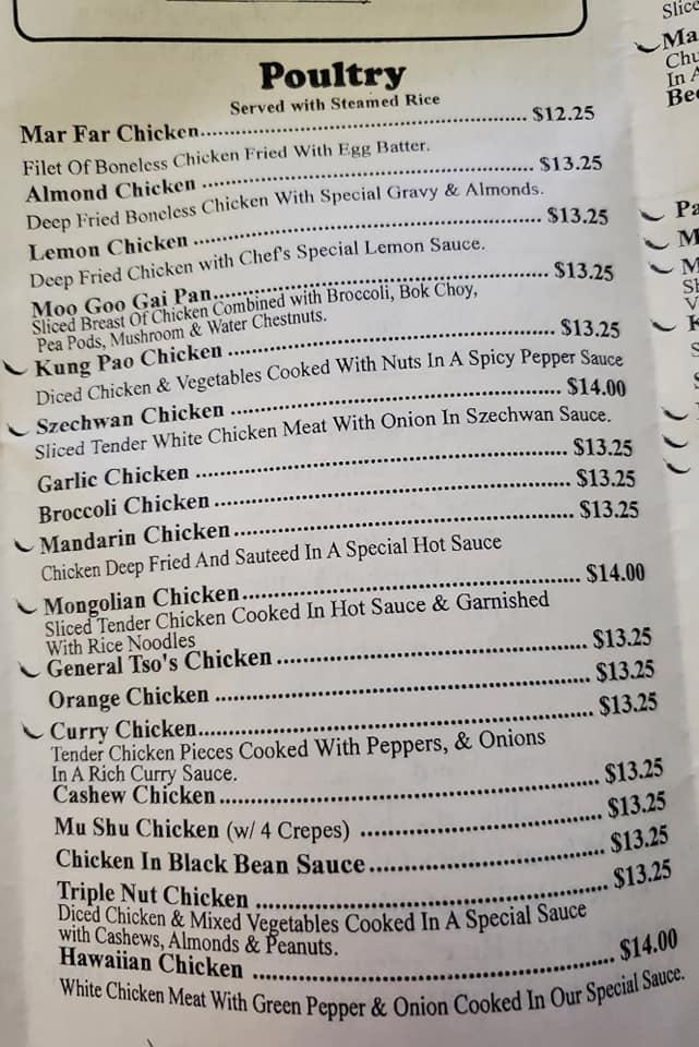 Menu at Ocean Garden restaurant, Reedsport, Winchester Ave